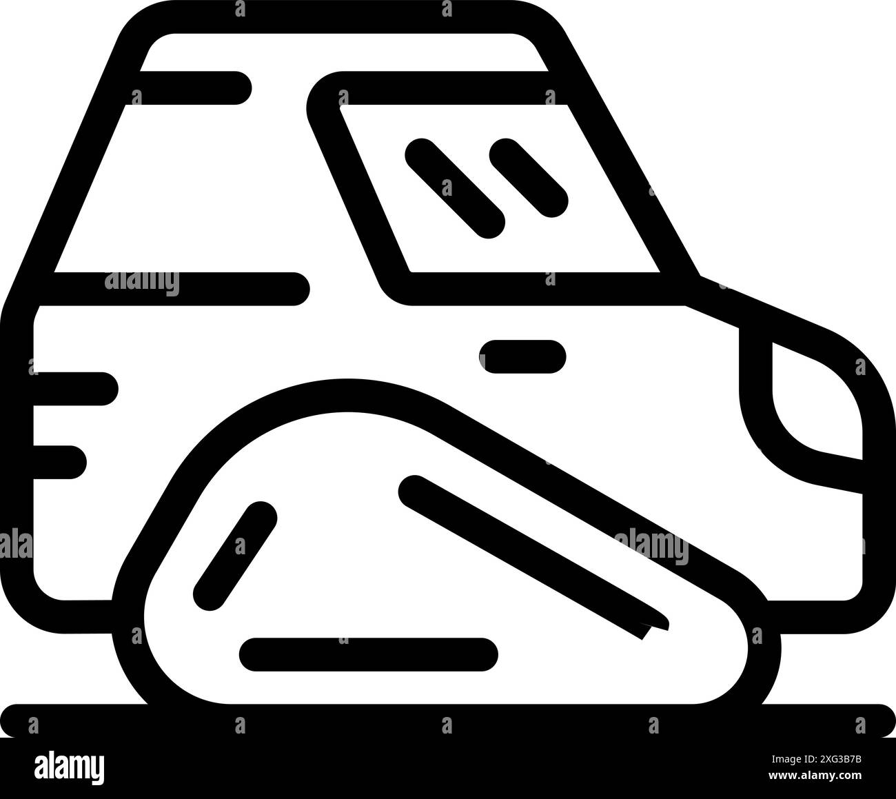 Line drawing of a car stuck in a snowdrift with its wheels buried Stock ...