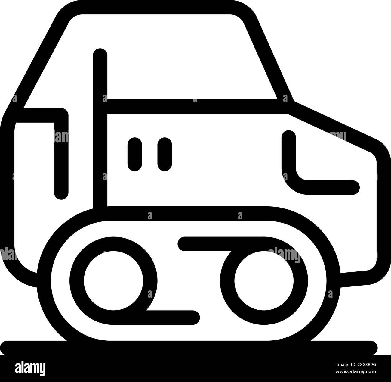 Line drawing of a small bulldozer working on a construction site Stock ...