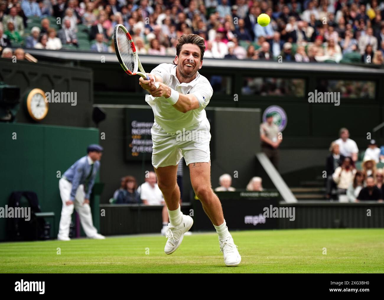Cameron Norrie in action against Alexander Zverev (not pictured) on day ...