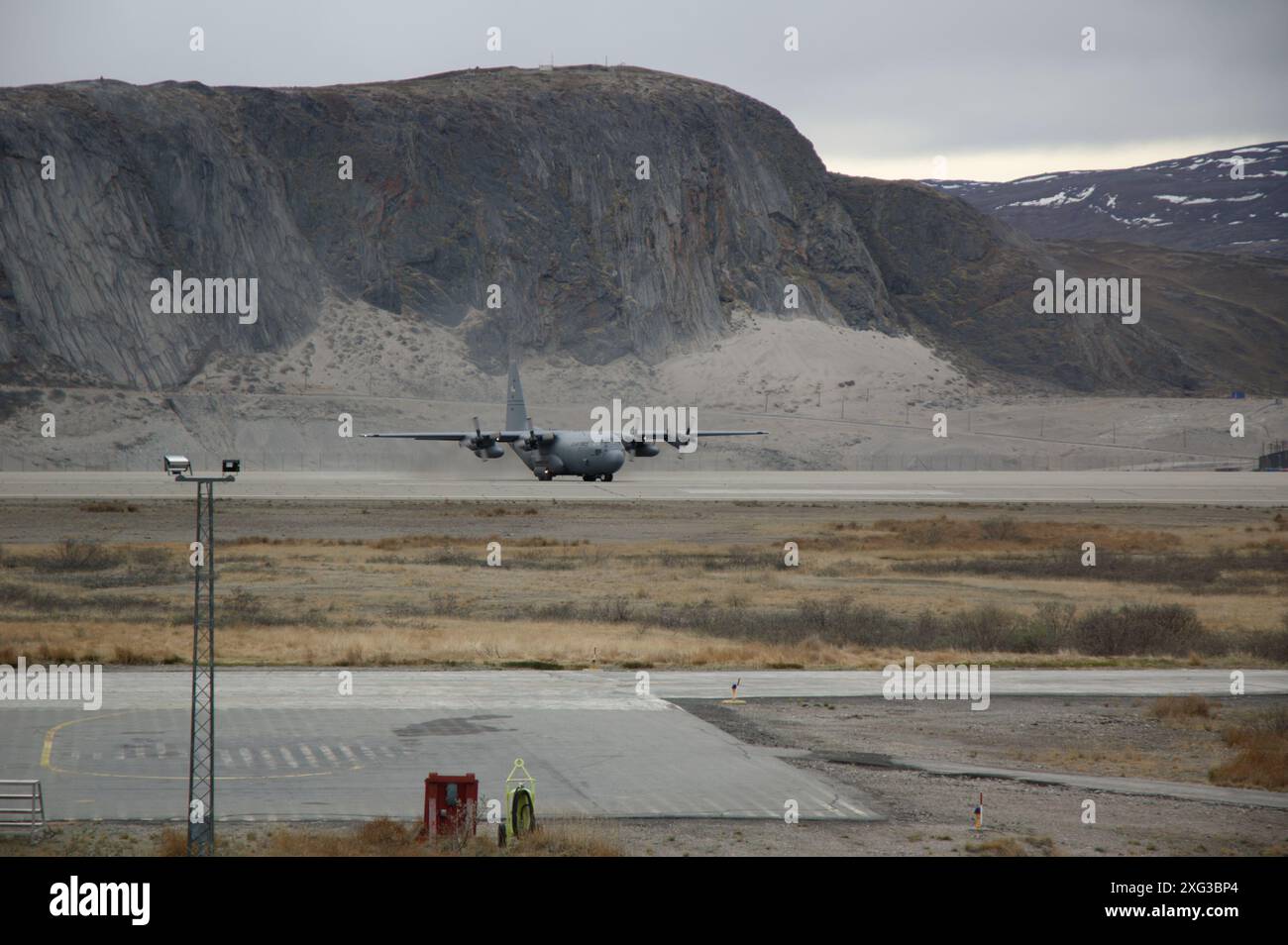 US Air Force Hercules C130 at Kangerlussuaq international airport ...