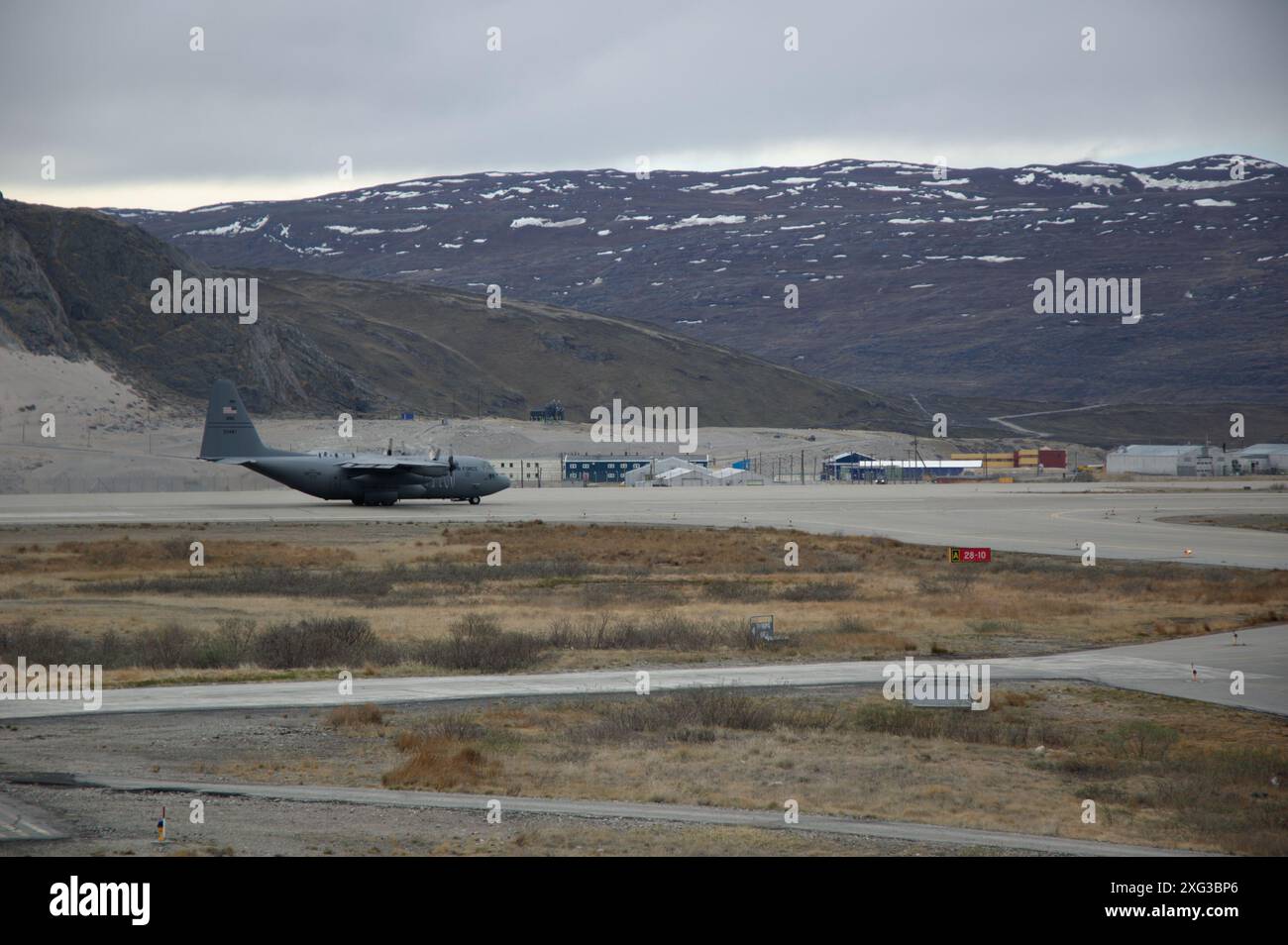 US Air Force Hercules C130 at Kangerlussuaq international airport ...