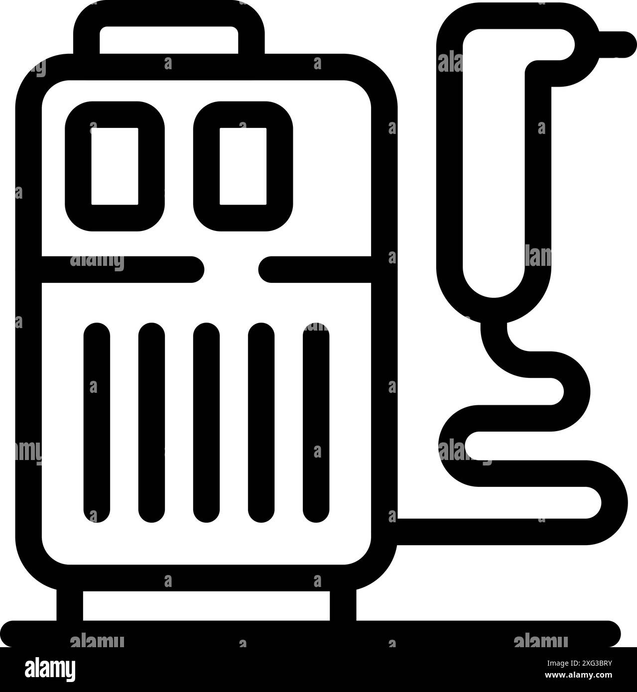 Black outline icon of an inverter welding machine, a powerful tool used ...