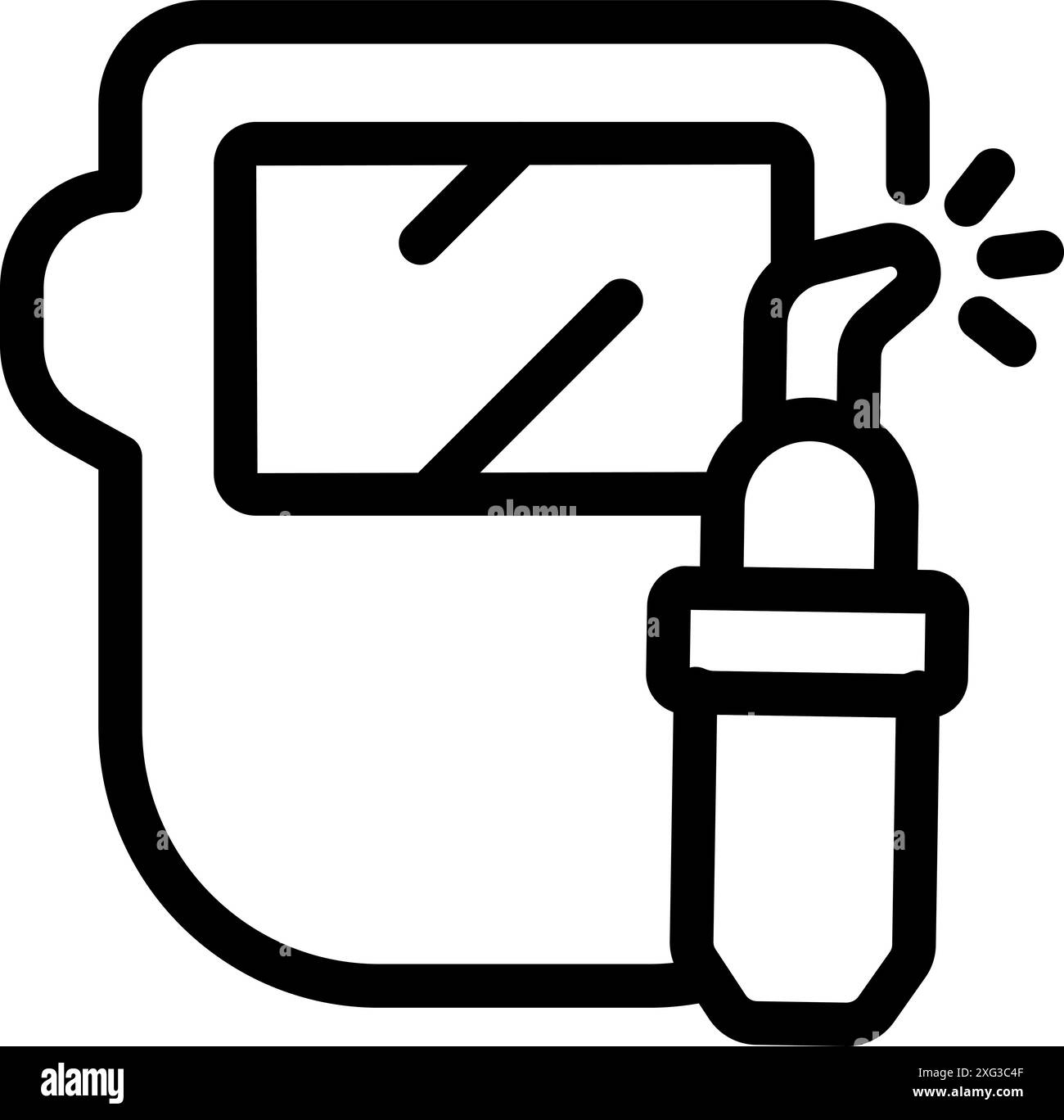 Welding mask icon, protecting a worker from heat and sparks while ...