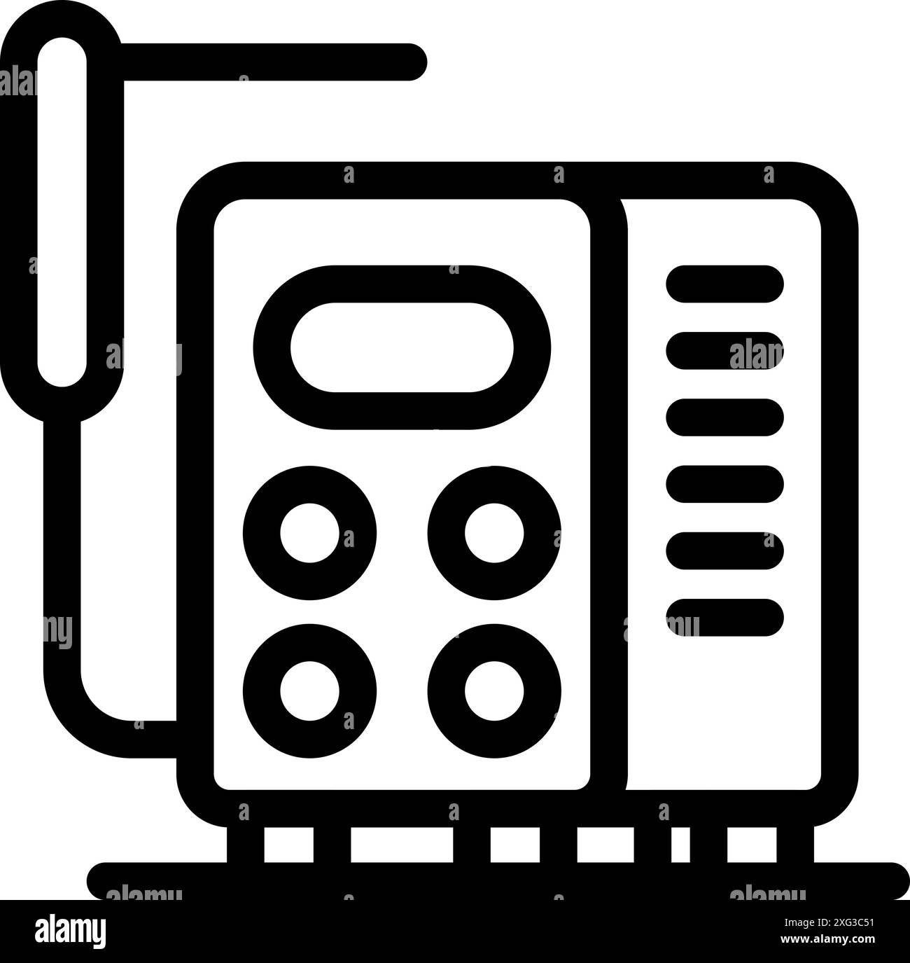 Portable radio transceiver with antenna extended, designed for ...