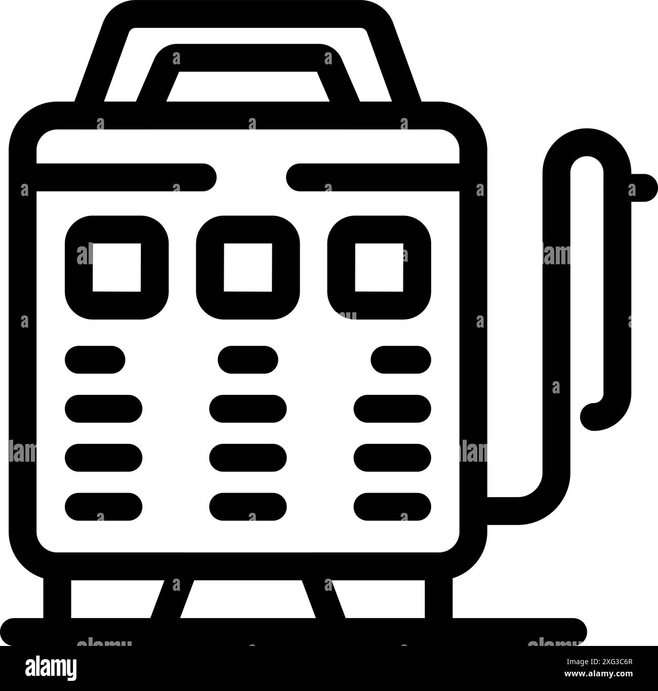 Line icon of a portable generator, supplying electricity during an ...