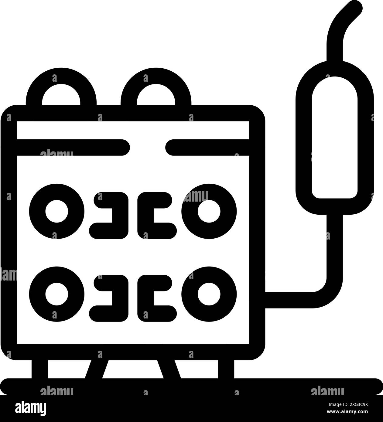 Line drawing of an electric generator powering a control panel ...