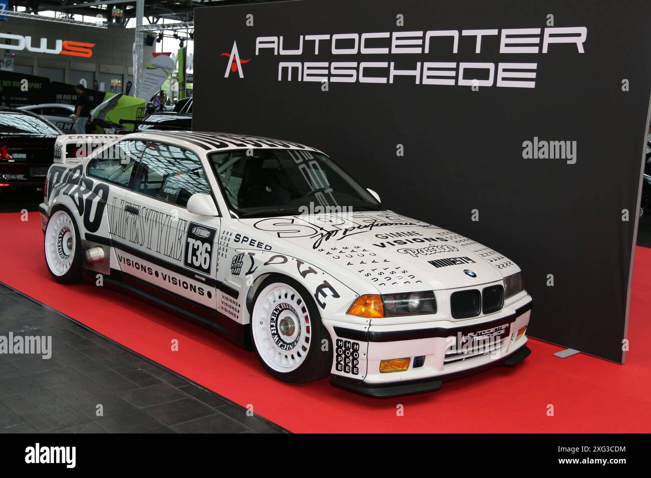 BMW 3er E36 Turbo Widebody JP Performance am Stand des Autocenter ...