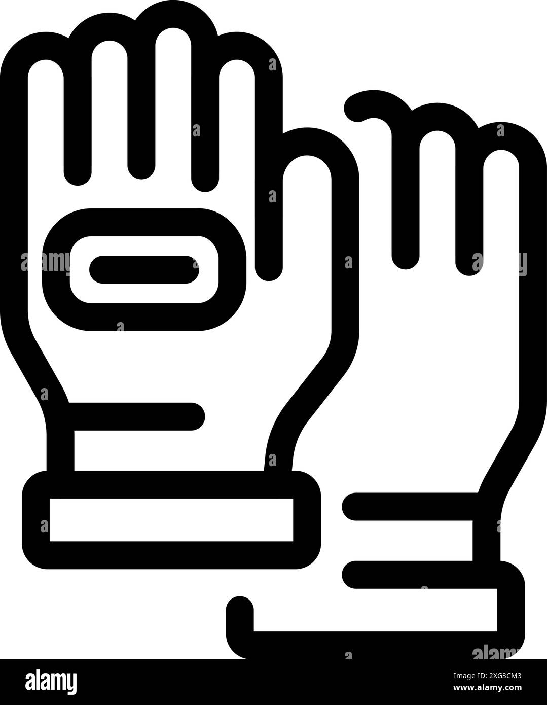 Line drawing of a pair of work gloves, emphasizing the importance of ...