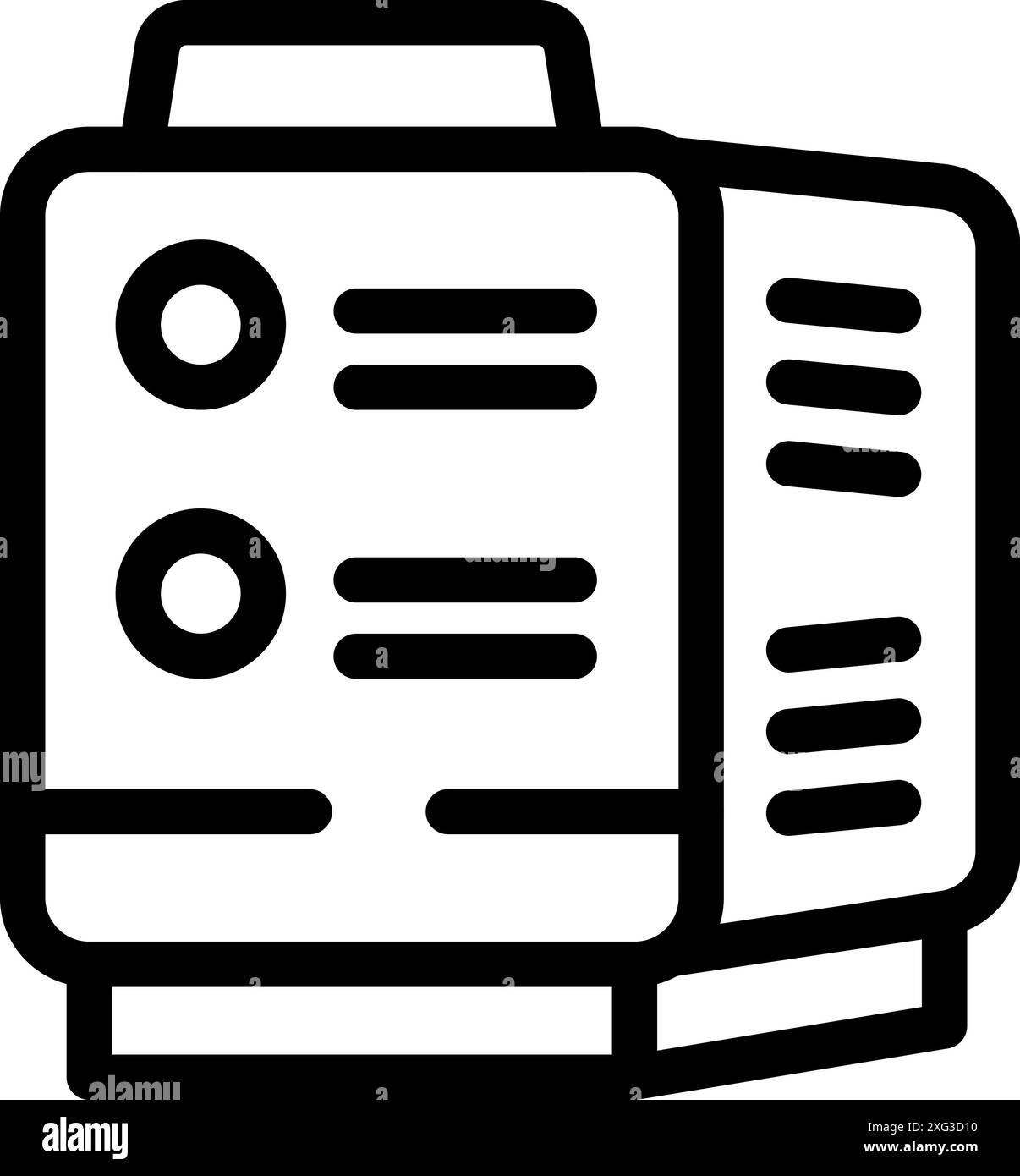 Line art icon of a portable generator, essential for backup power in ...