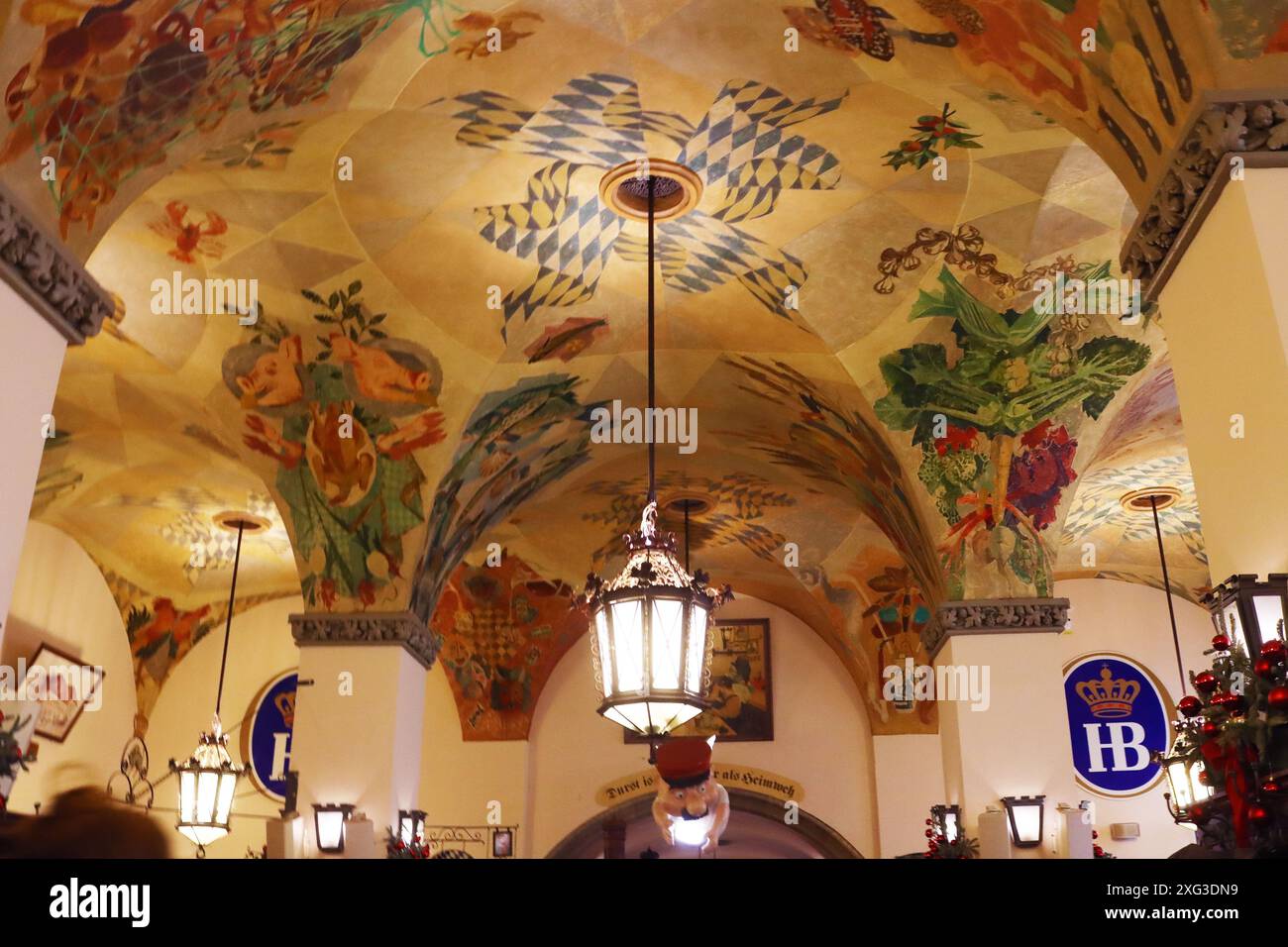 Munich, Germany - December 20, 2023: Interior of Hofbrauhaus - court ...