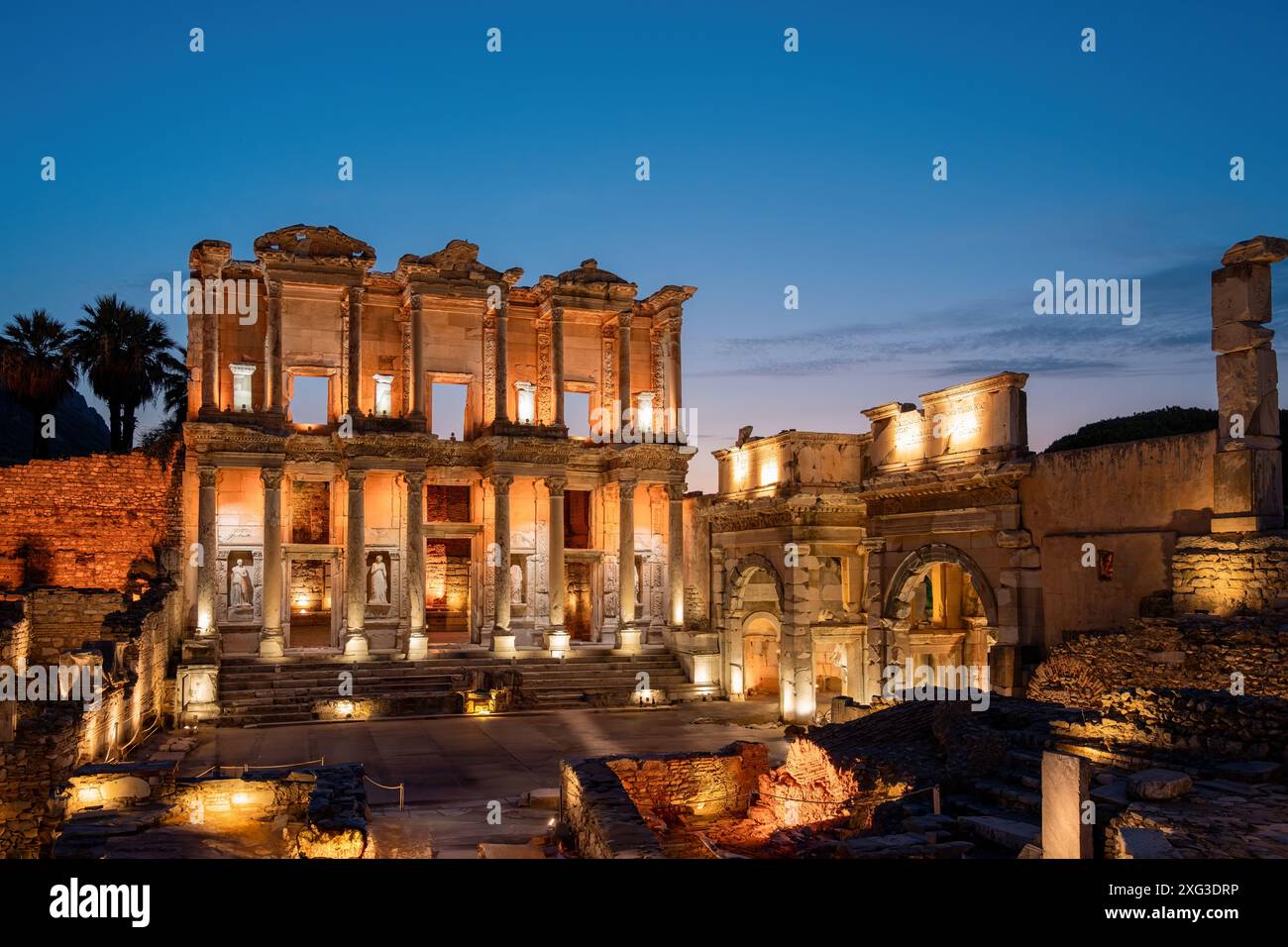 Celsus library in the Ancient City of Ephesus with its magnificent view ...