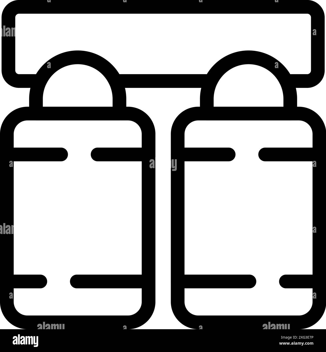 Simple line icon representing two empty seats in a train, subway or ...