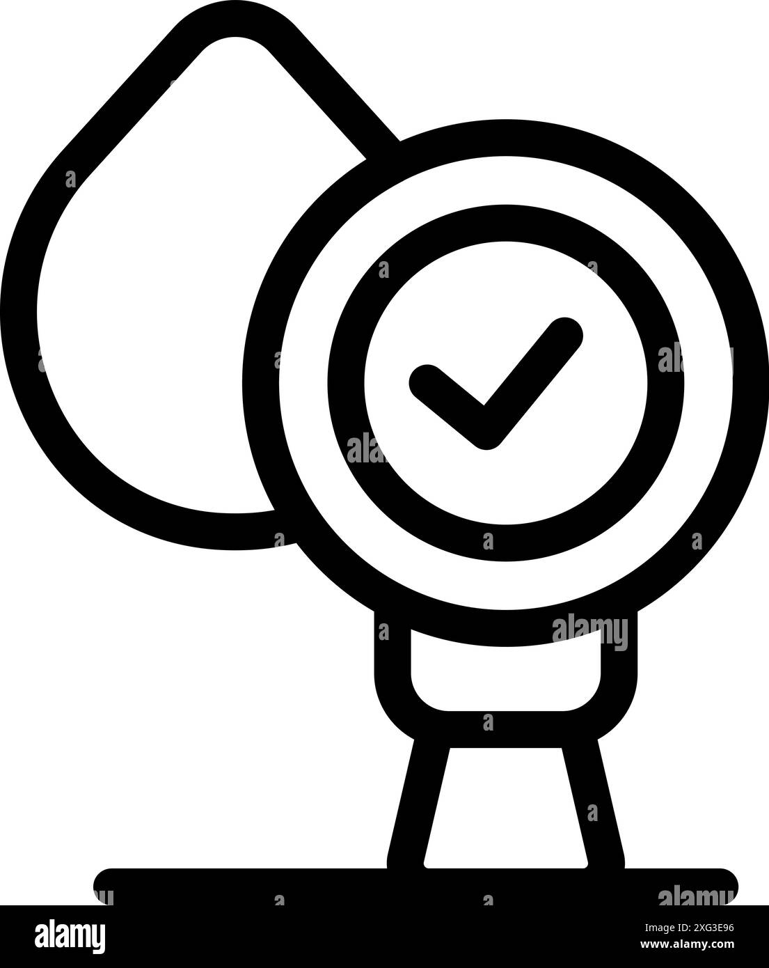 Water quality check showing a drop and a check mark, confirming good ...