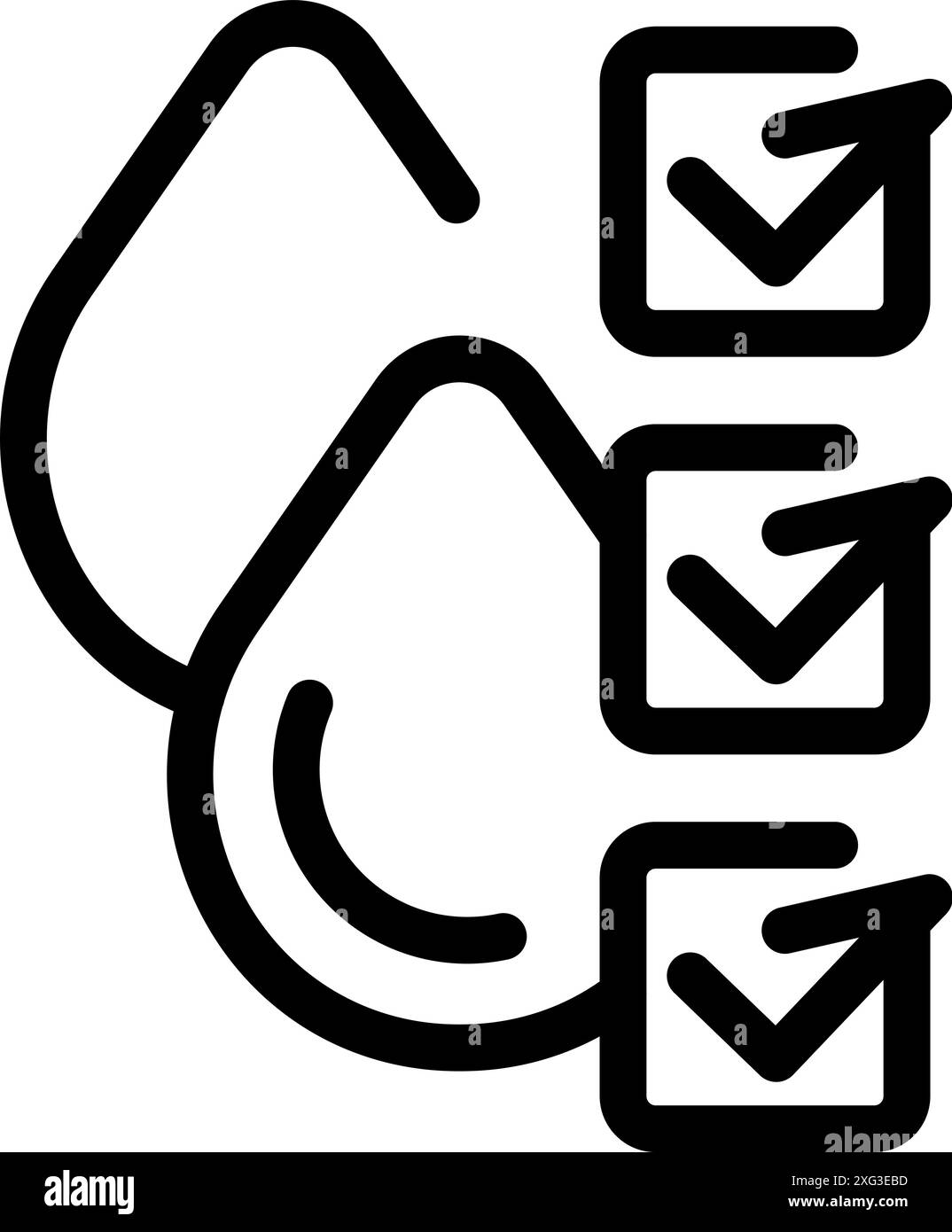 Simple icon representing the concept of water purity testing, ensuring ...