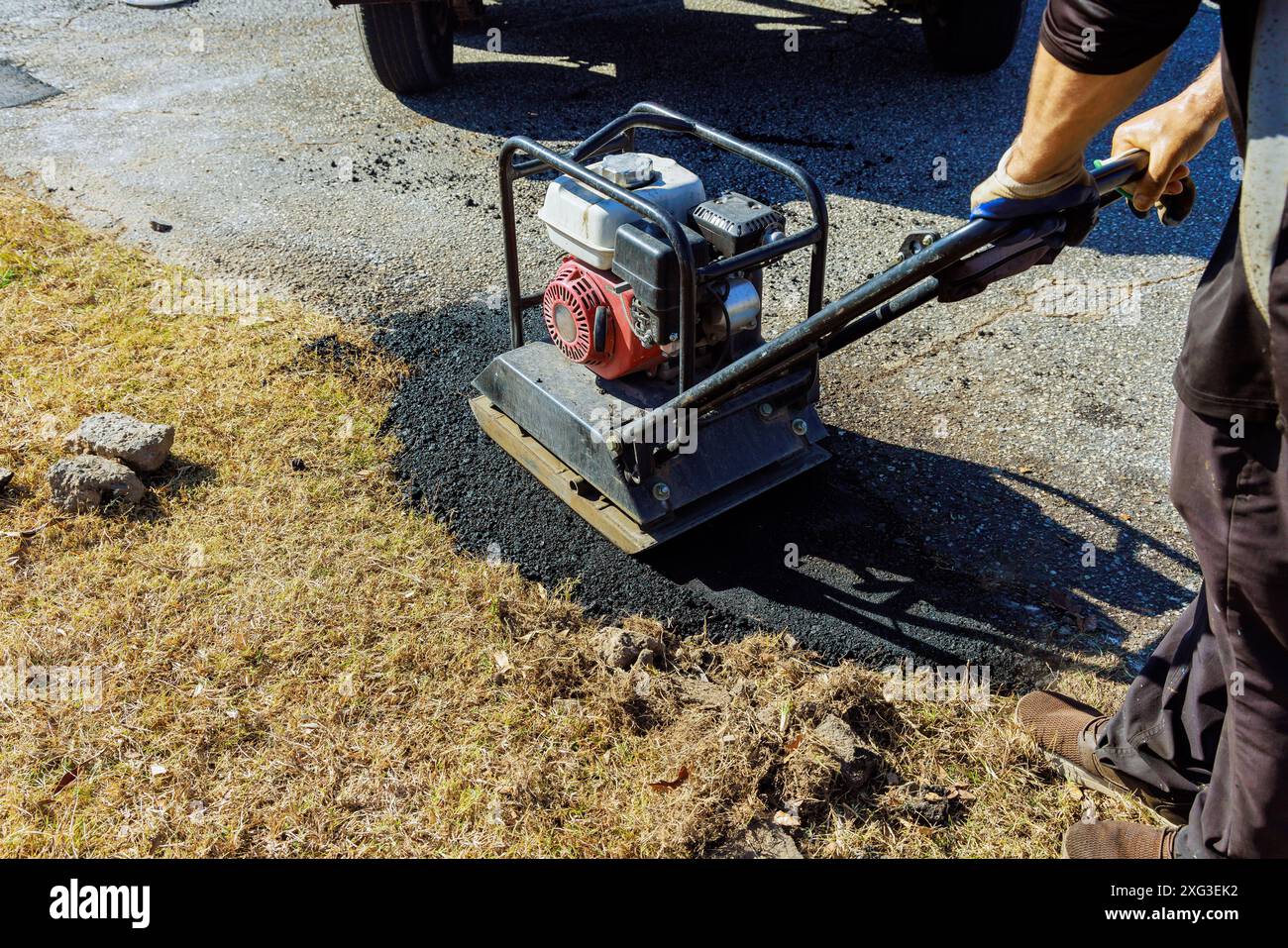 Using tamping machine compactor hi-res stock photography and images - Alamy