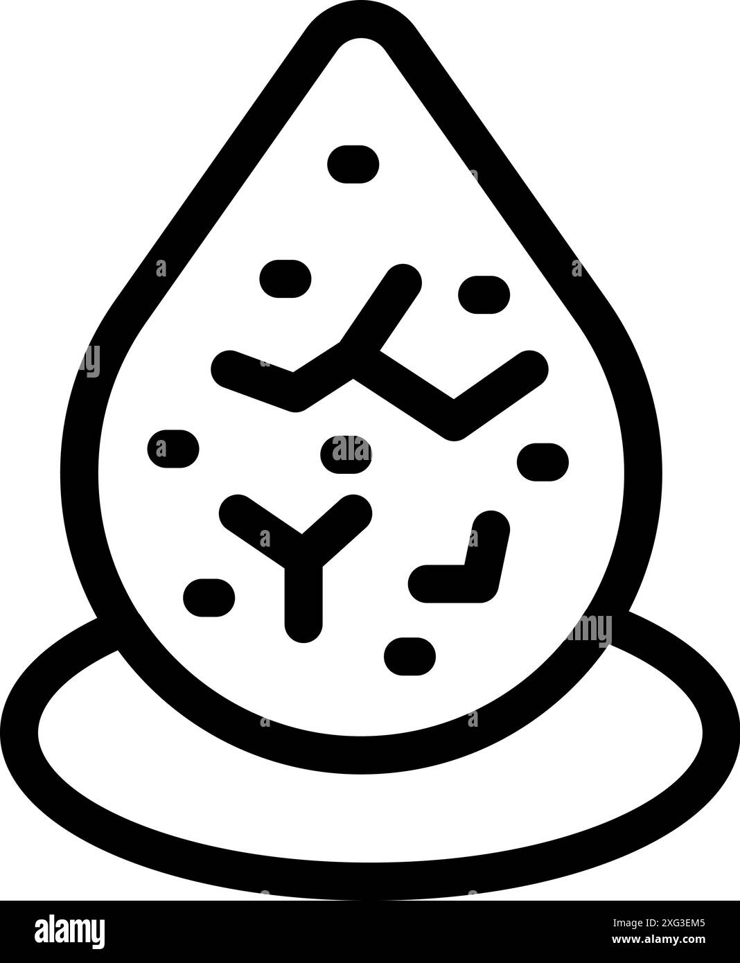 Water drop containing virus bacteria is being analyzed under a ...