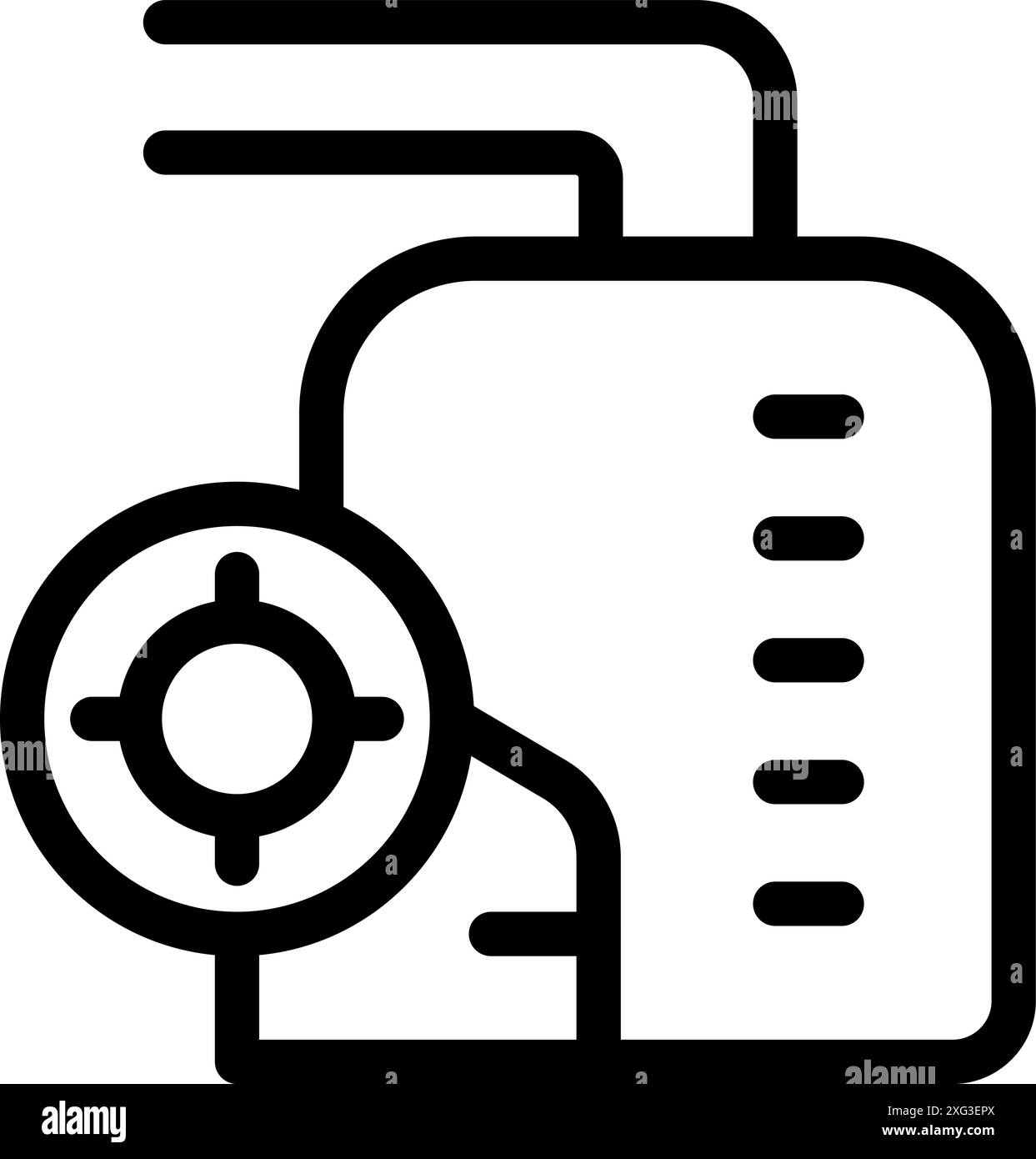 Simple icon of a data center server rack with a target on it ...