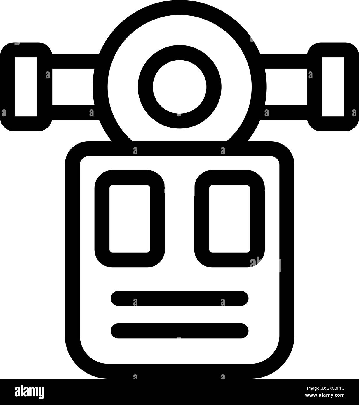 Black outline icon of a water meter measuring water consumption in ...