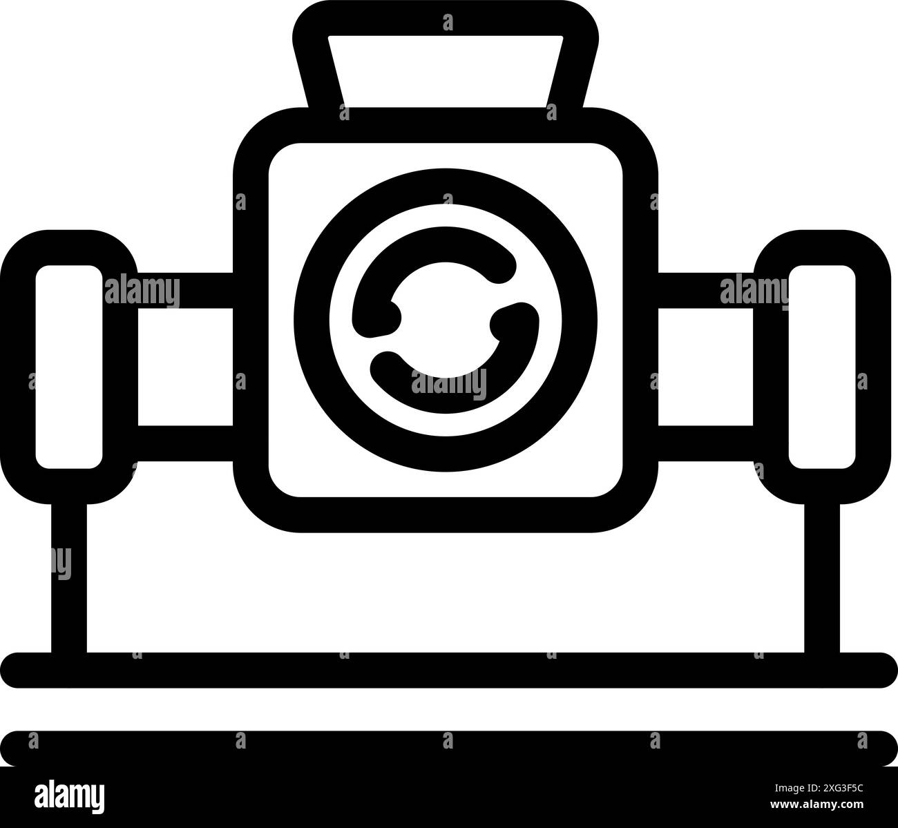 Water pump icon representing a recirculation system, using pipes for ...