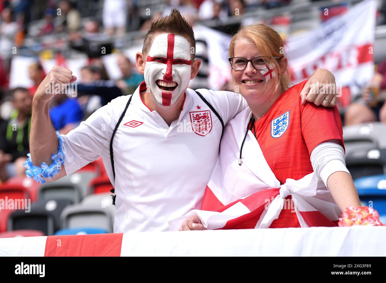 England fans pose for photographs ahead of the UEFA Euro 2024, quarter ...