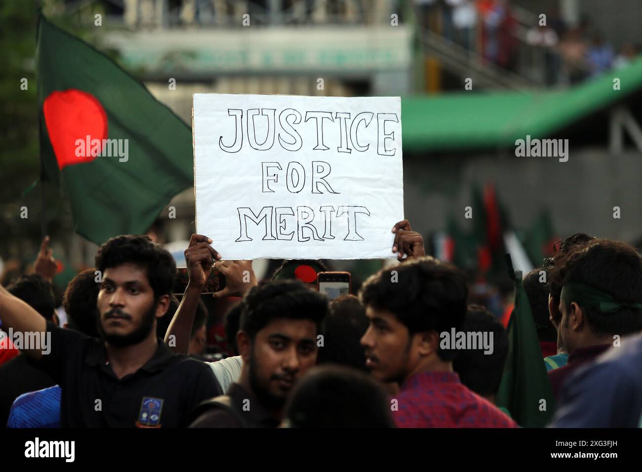 July 6, 2024, Dhaka, Wari, Bangladesh: Bangladeshi students block the ...