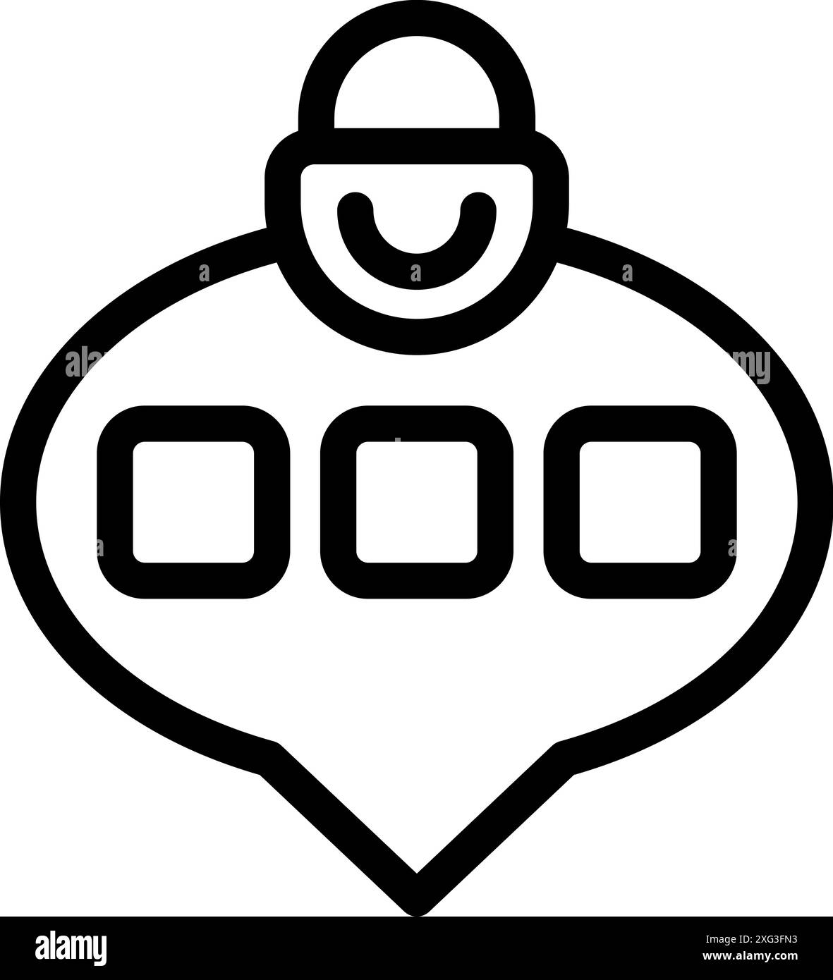 Chatbot giving feedback with positive review and three boxes icon Stock ...