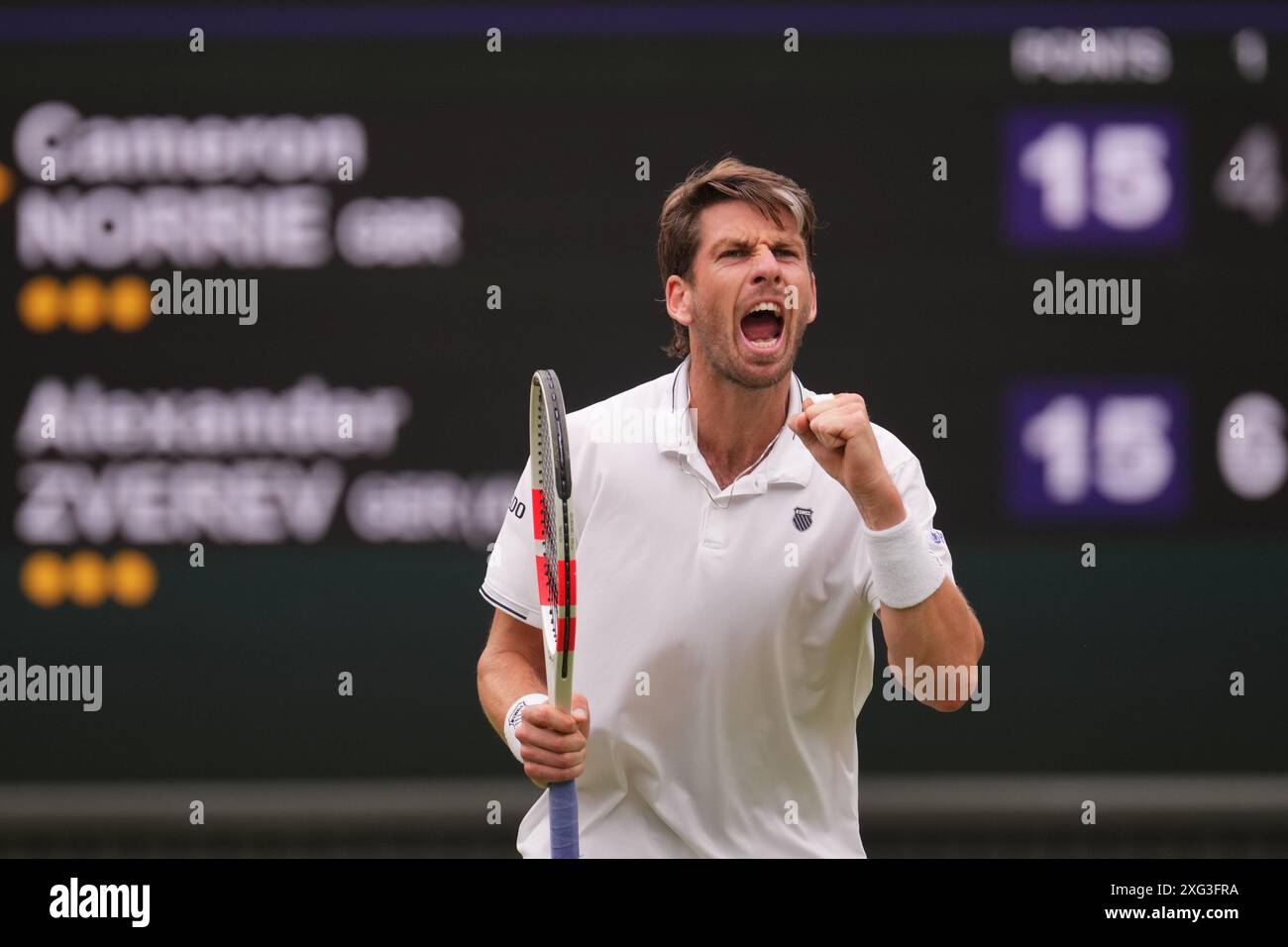 LONDON, ENGLAND - JULY 06: Cameron Norrie of Great Britain celebrates ...