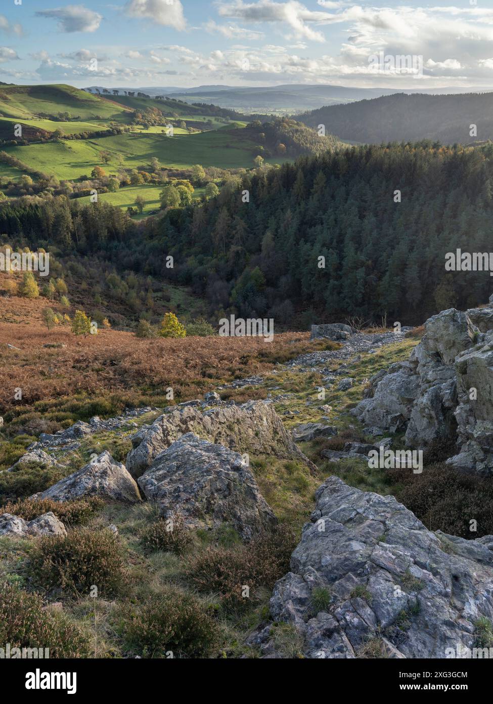 Dramatic scenery and views from the Stiperstones, an exposed quartzite ...