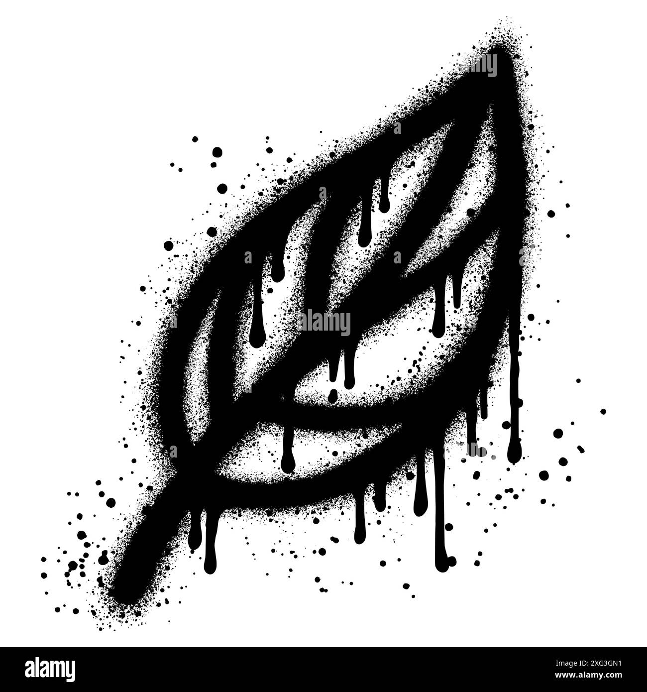 Spray Painted Graffiti leaves Sprayed isolated with a white background ...