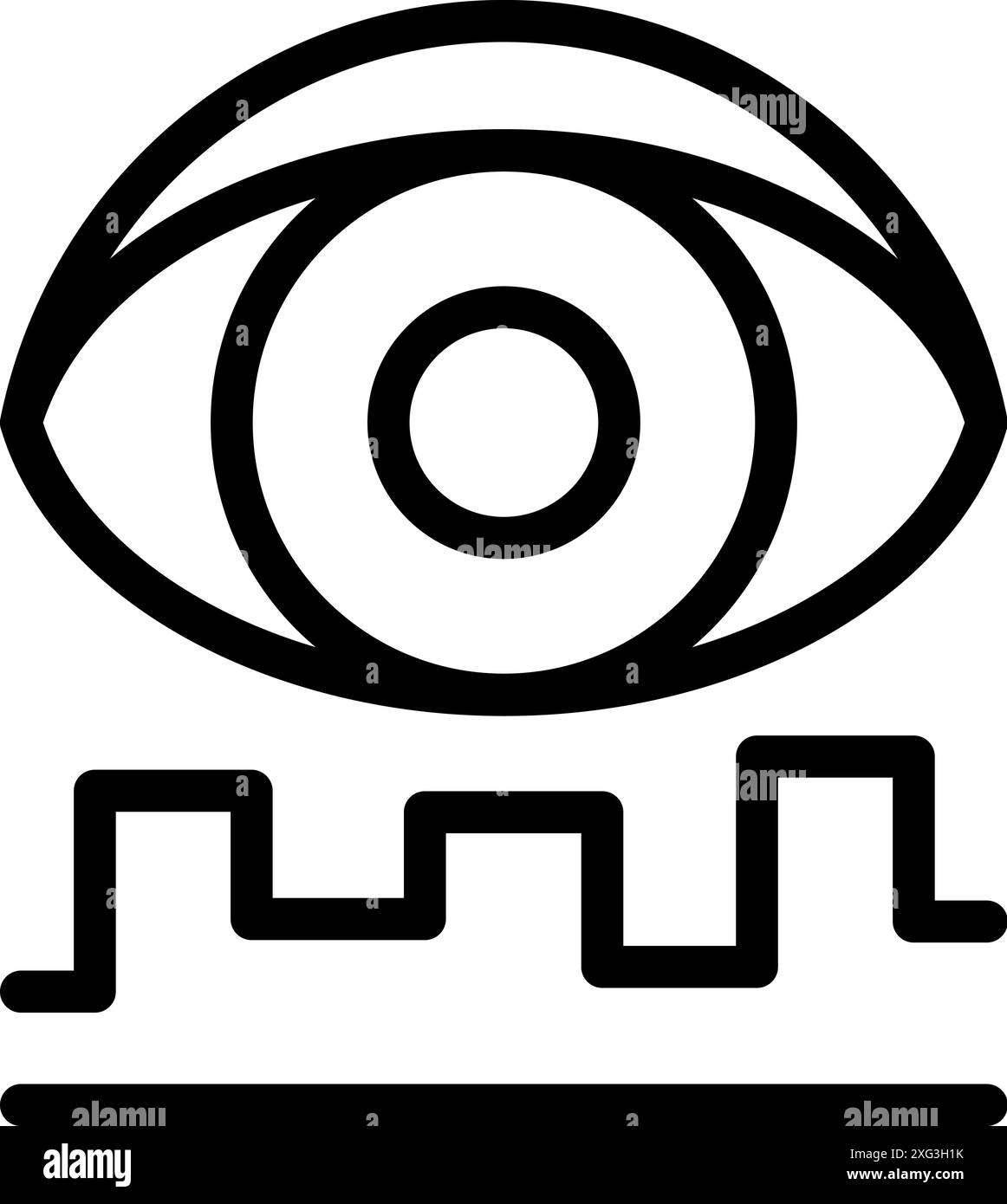 Line icon of an eye looking at a pulse line, representing health ...