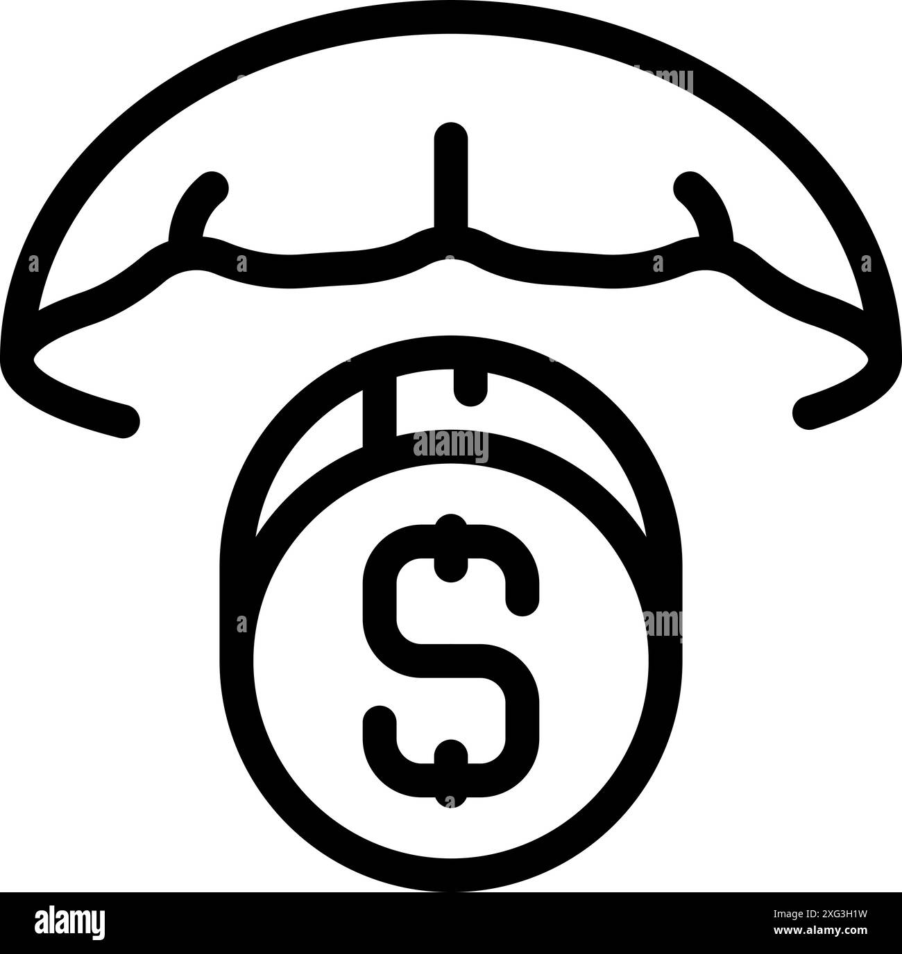Lips are protecting dollar coin from falling representing the concept ...