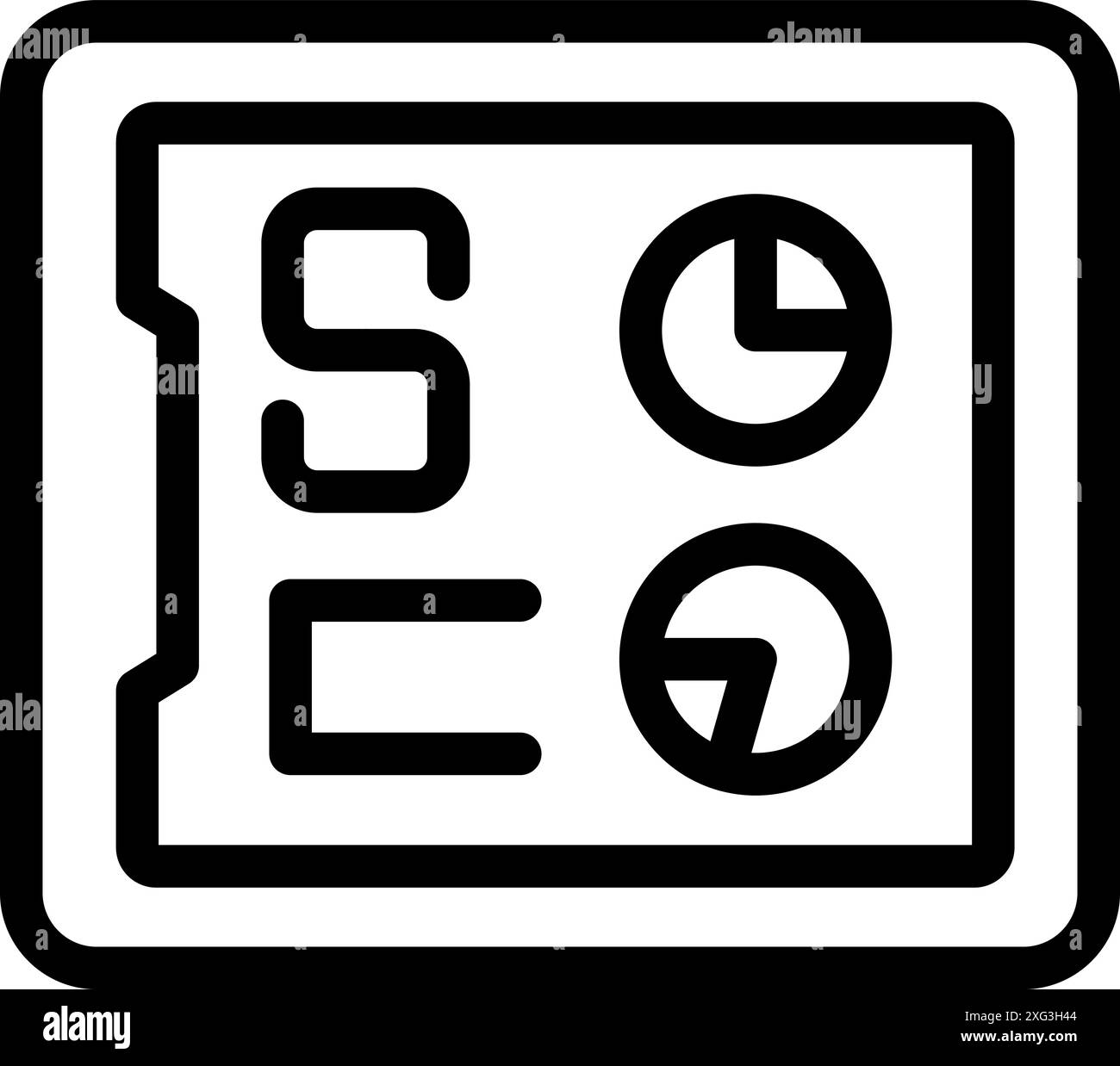 Simple, thick line vector icon representing a business dashboard ...