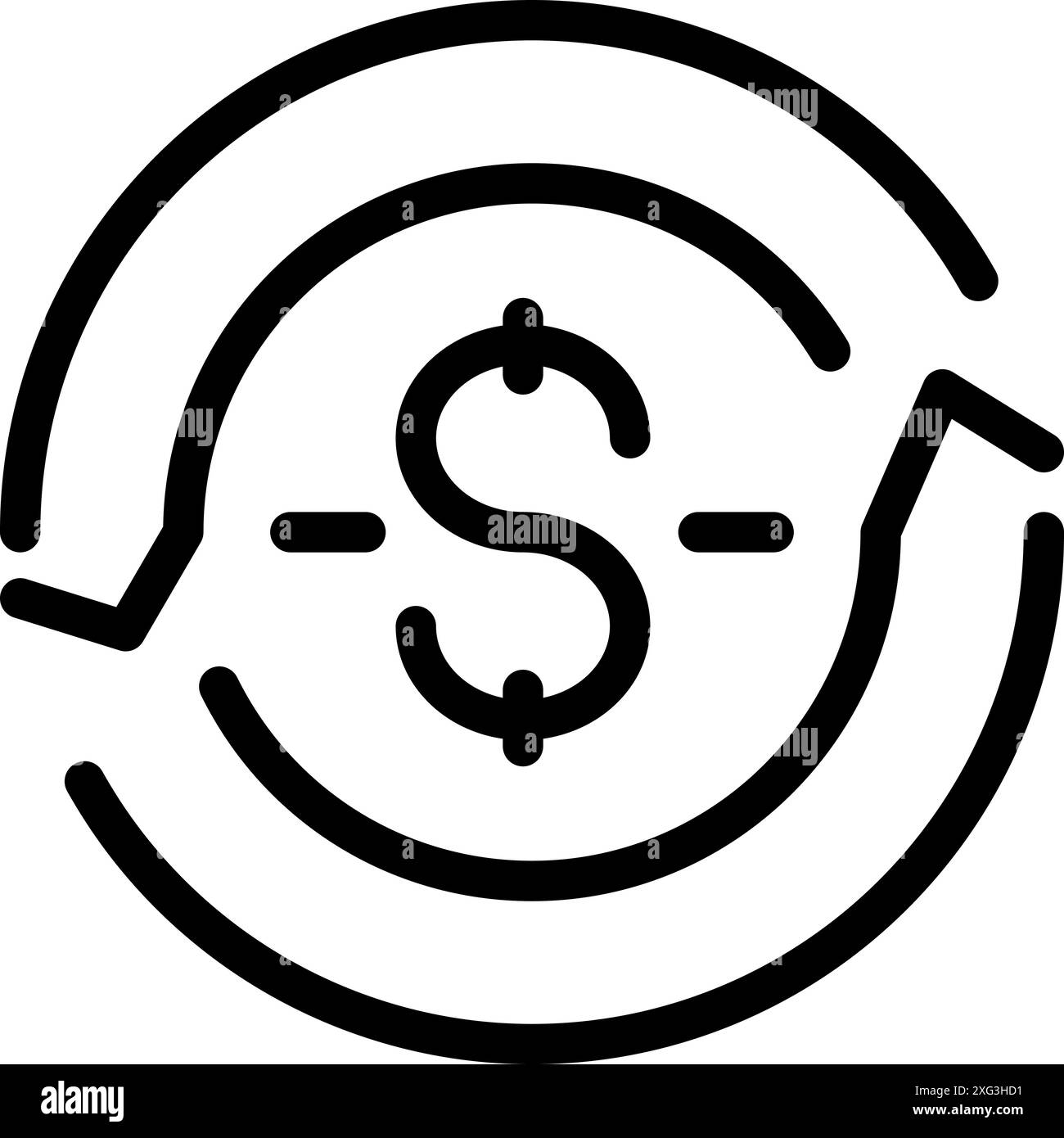 Circular economy concept with a dollar sign in the center and arrows ...