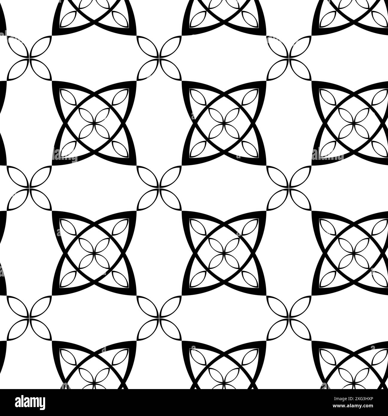 Abstract geometric pattern with arcs, stripes, lines. Seamless vector background. White and ...