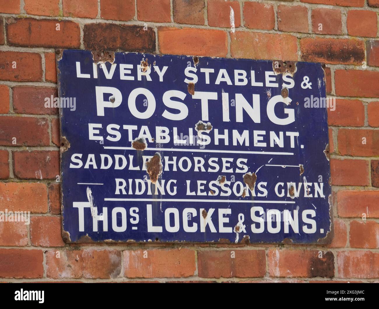 Beamish open air museum. UK. Vintage advertising signs on walls and ...