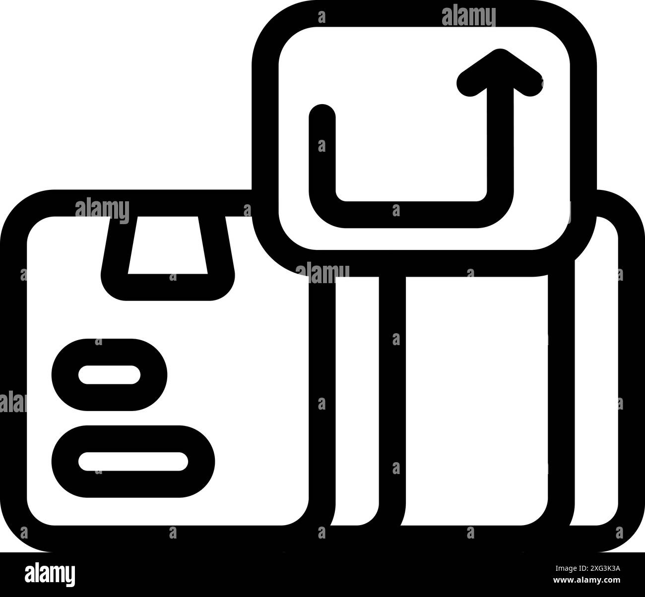 Simple delivery icon representing a cardboard box with an up arrow sign ...