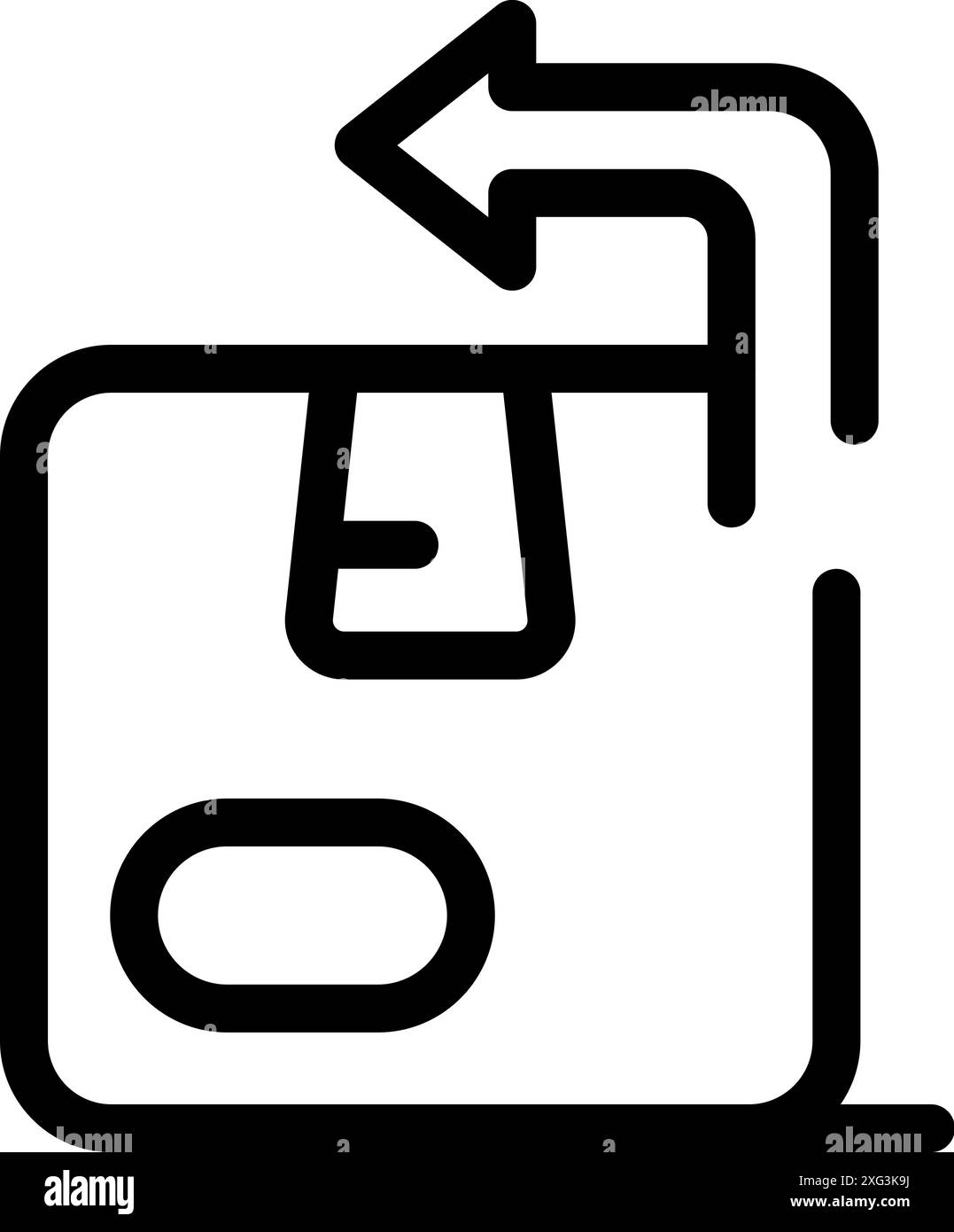 Line icon representing a return process, ideal for explaining return ...