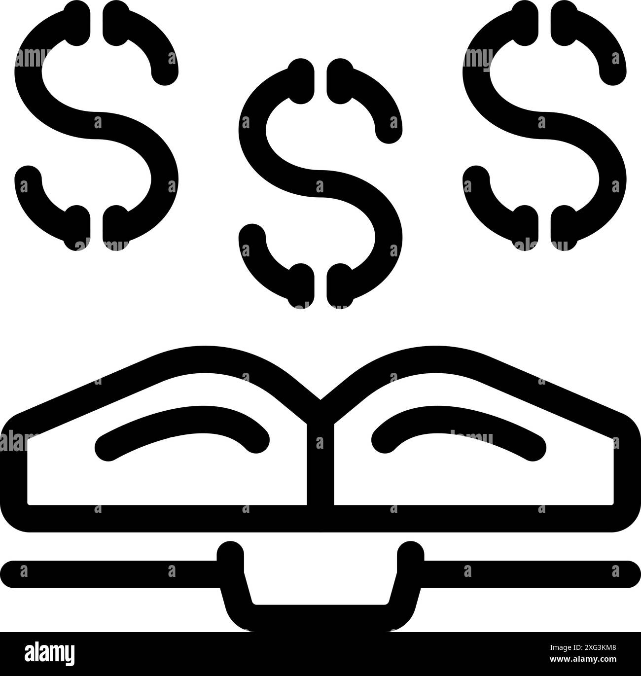 Open book with dollar signs increasing profits, symbolizing financial ...