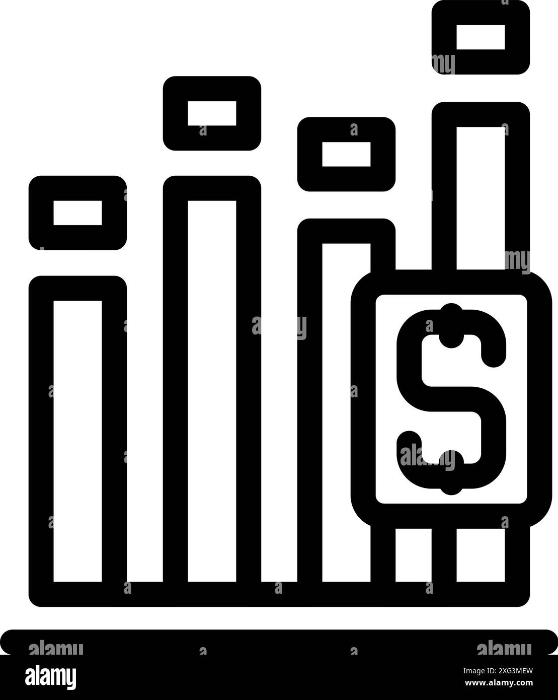 Financial bar chart showing increasing profits with dollar sign icon ...
