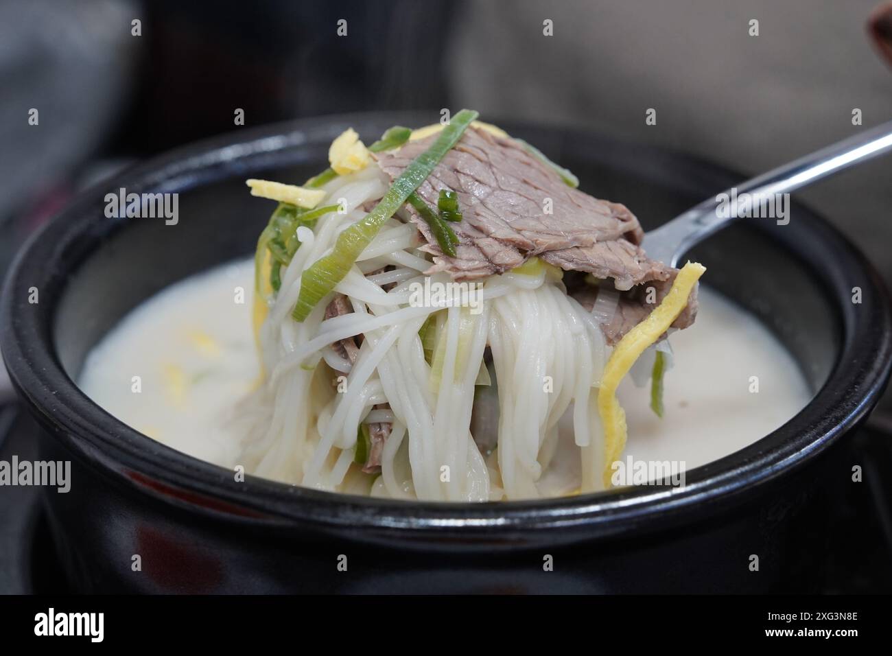 A Korean soup made by boiling beef and bones for a long time Stock ...