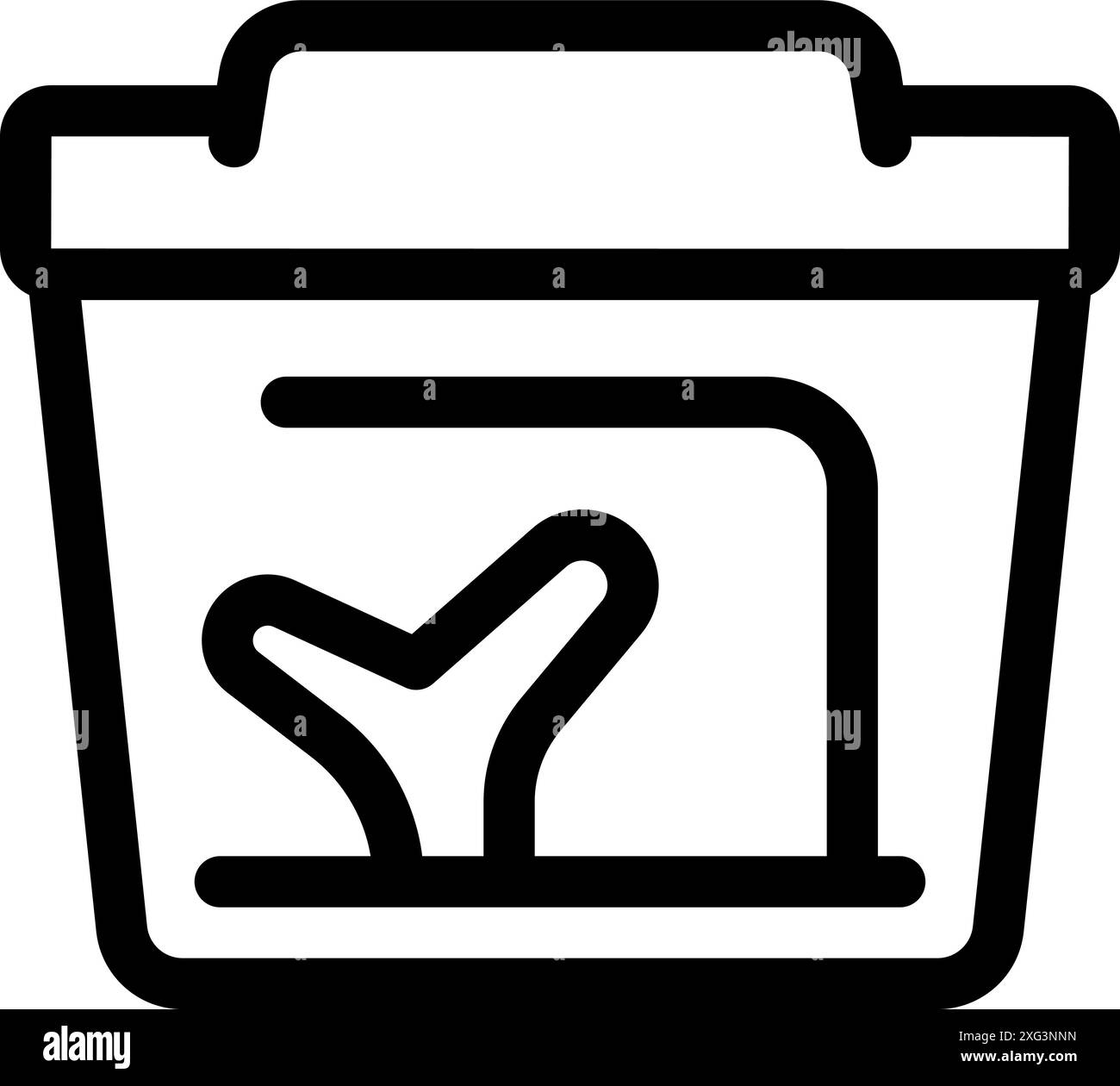 Black and white icon of an airport security bin containing prohibited ...