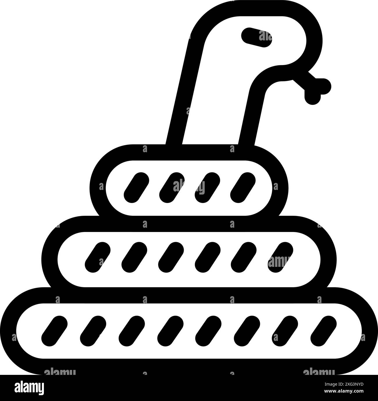 Black mamba snake icon in thick outline style, coiled and ready to ...