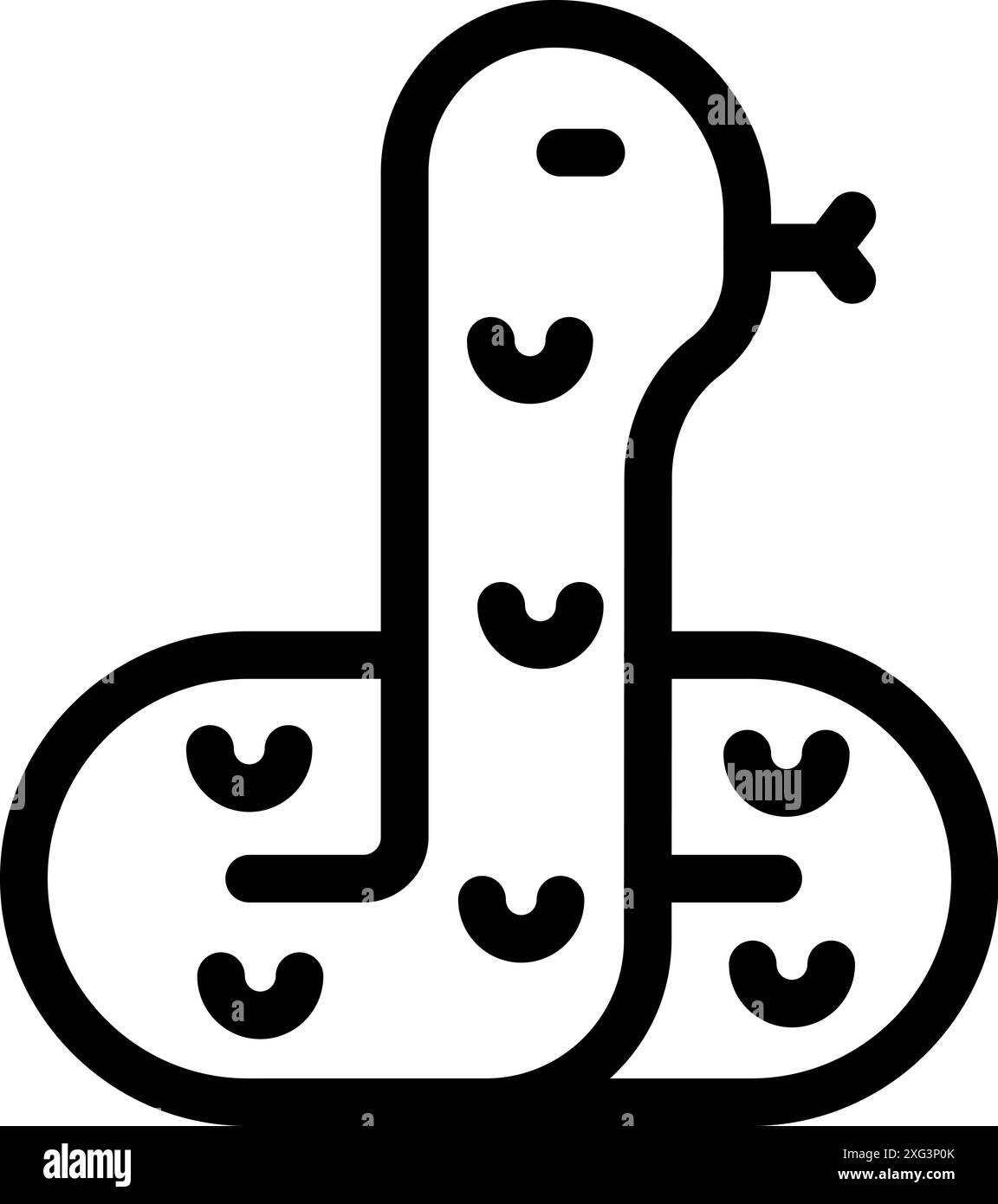 Simple black and white line art icon of a curled up snake resting ...