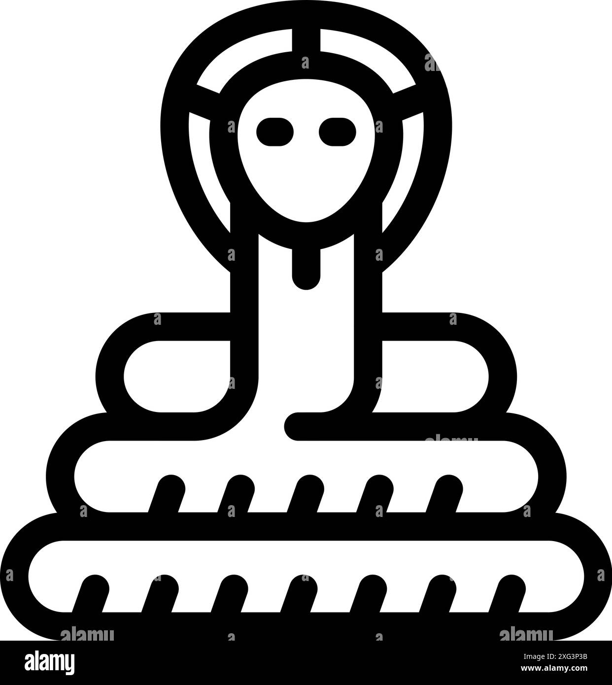 Black outline icon of a cobra snake spreading its hood while sitting on ...