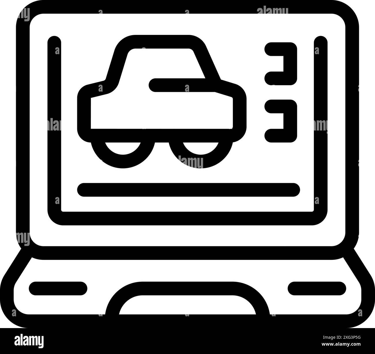 Car design software is running on a laptop computer screen, symbolizing ...