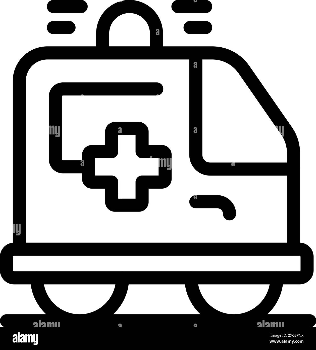 Ambulance car rushing on road with siren blaring to emergency situation ...