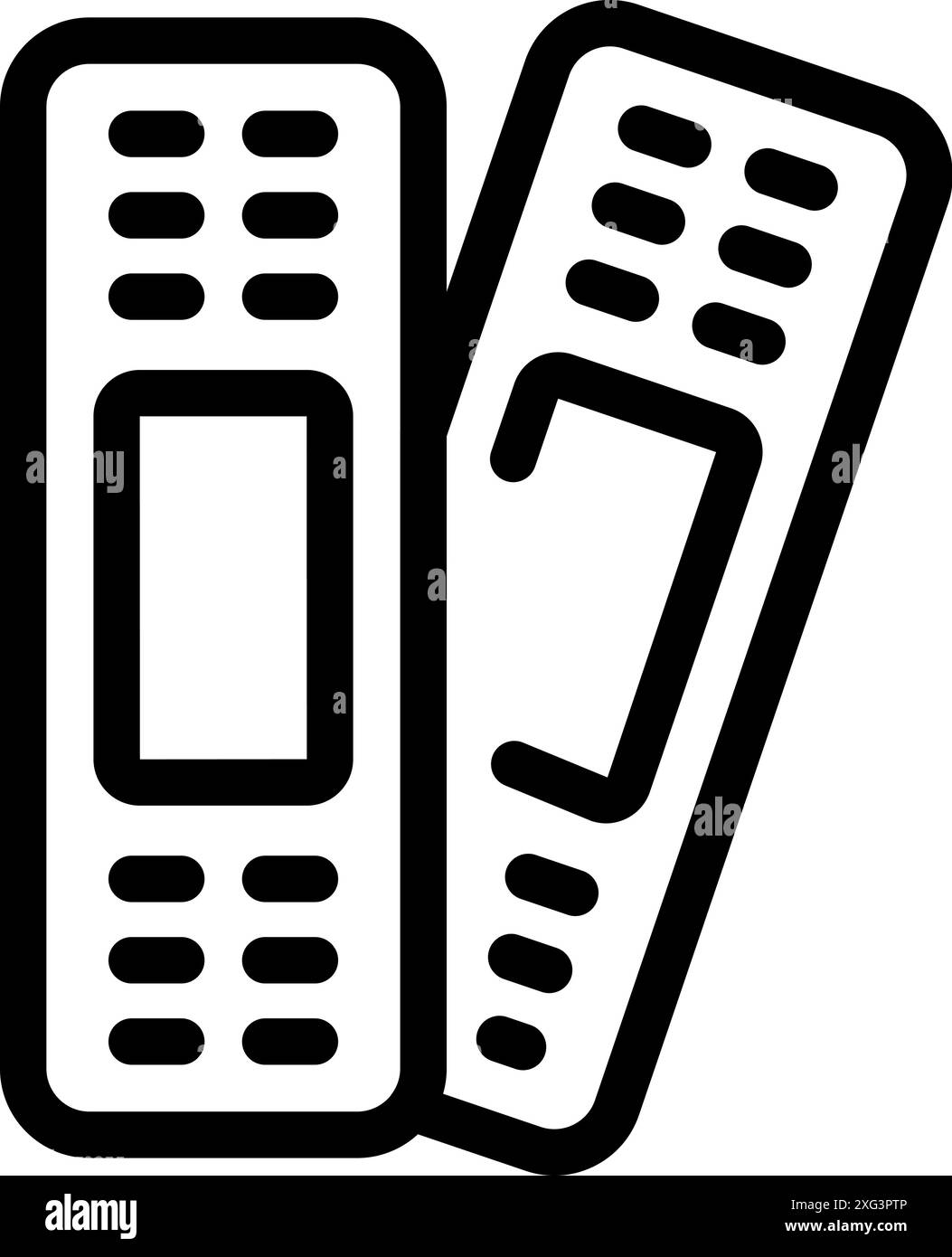 Two old generation mobile phones with buttons and monochromatic screen ...