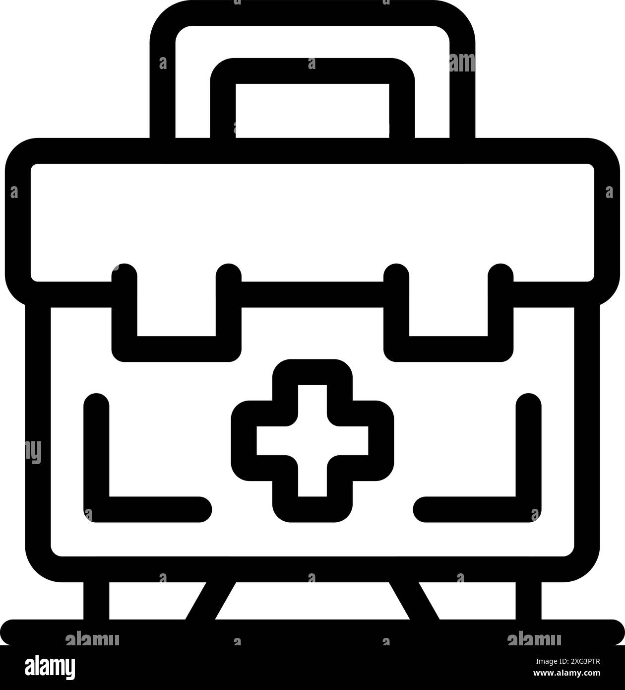 First aid kit standing on the floor is ready for providing first ...