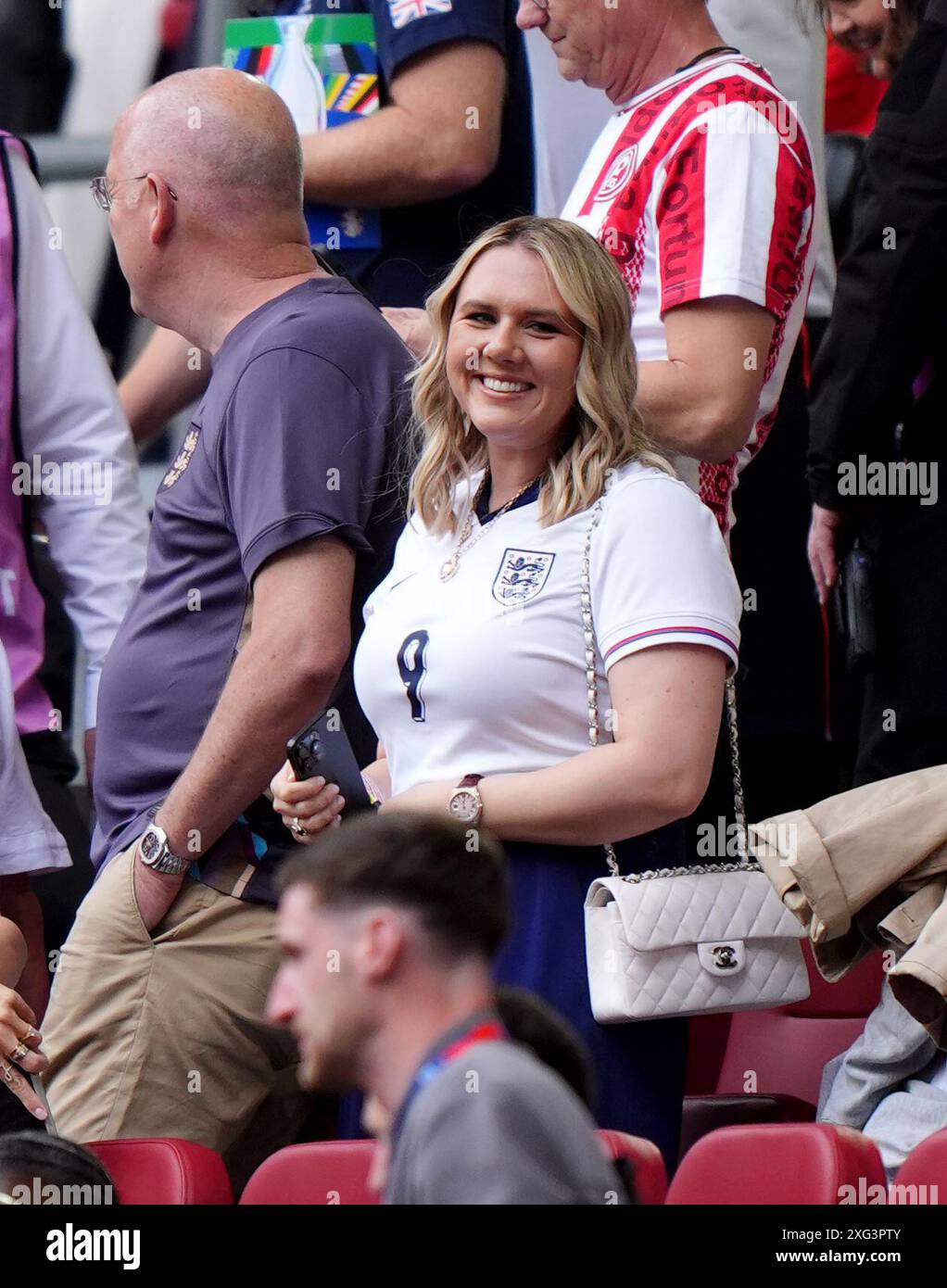 Katie Goodland, the wife of England's Harry Kane in the stands before ...