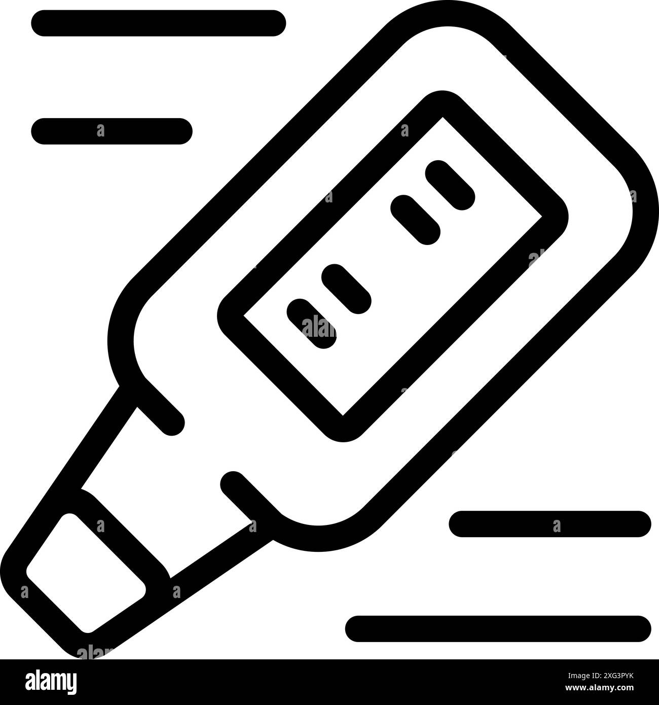 Electronic thermometer icon showing a high temperature reading Stock ...